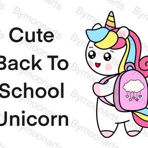 Back to School Unicorn Clipart, Cute Unicorn, Kawaii Unicorn, Unicorn ...