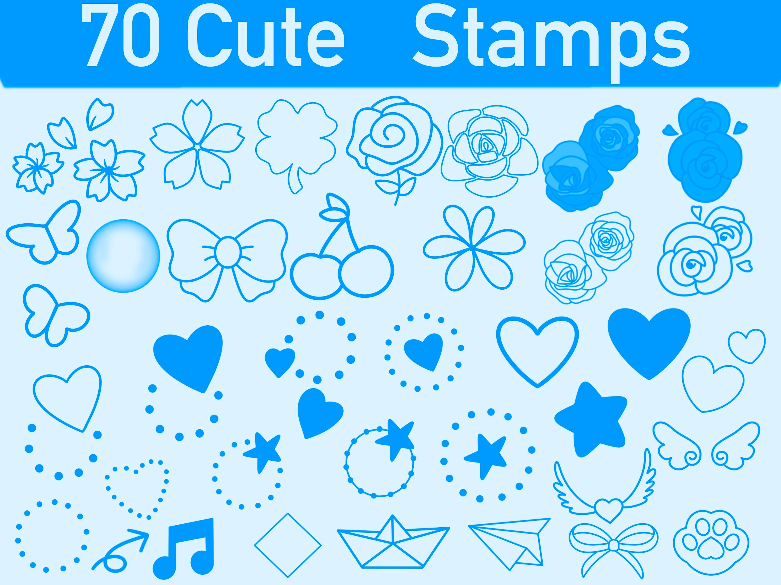 Procreate Cute Elements Stamp, Procreate Kawaii Stamps, Procreate Cute ...