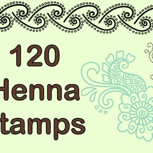 120 Hand-drawn Henna Paisley Procreate Stamps (digital Download) - Etsy