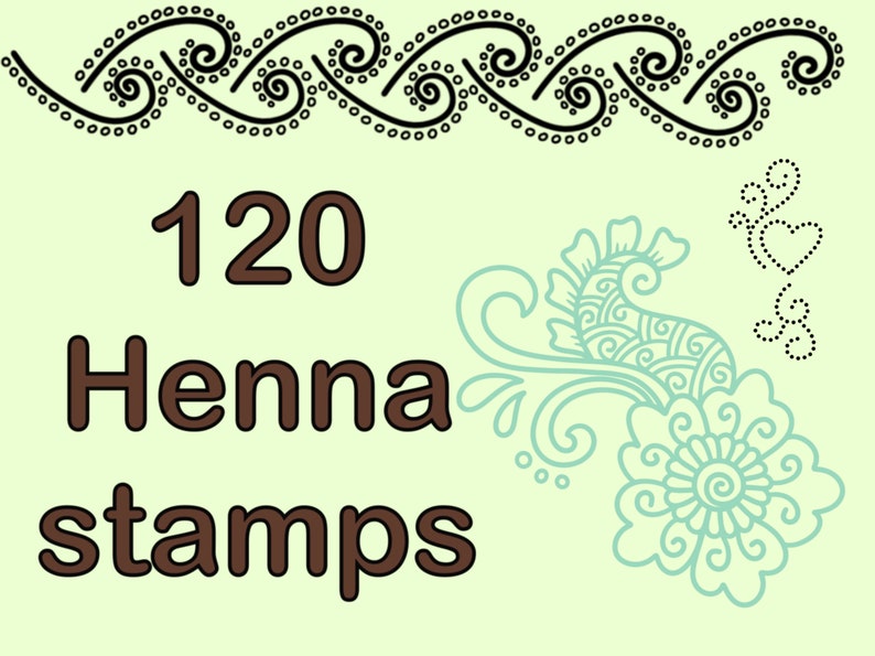 120 Henna & Mehndi Stamps for Procreate, Hand Drawn Paisley Procreate ...