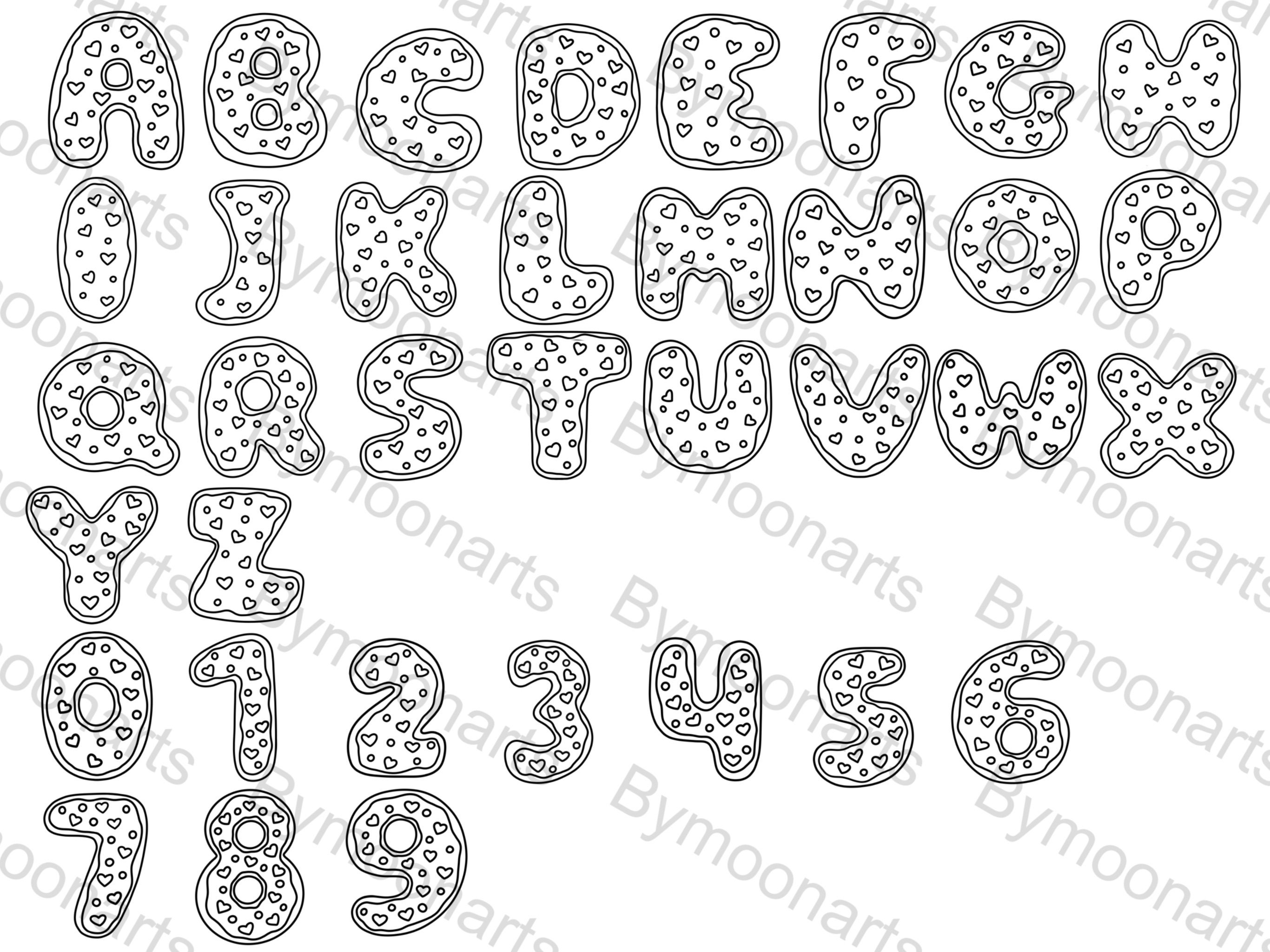 Alphabet Letters Cookies, Donut Alphabet, Donut Numbers, Birthday Cards ...