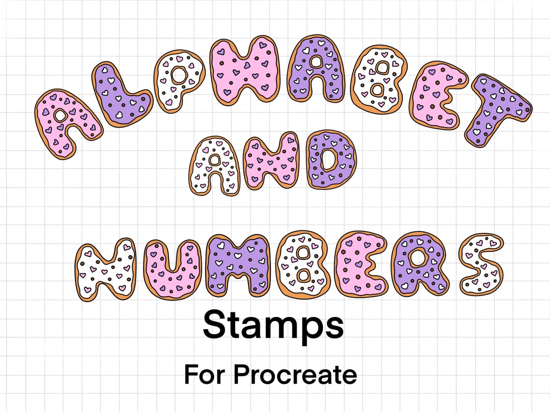 Procreate Cookies Alphabet Stamps, Cookie Letter Numbers Stamps ...