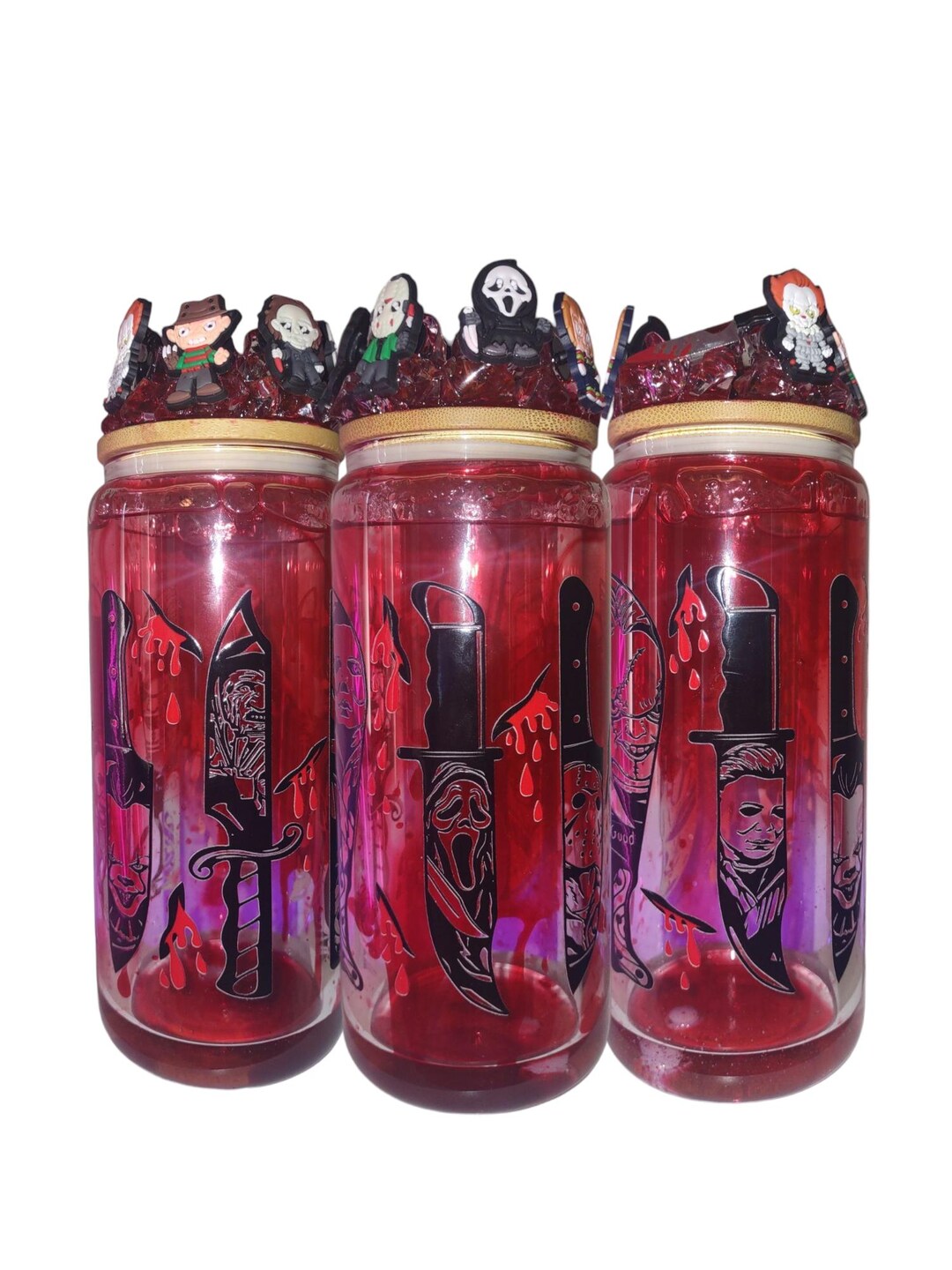 Horror Film Blood-red Lava Drip Glass Snowglobe Tumbler - 16oz - Etsy