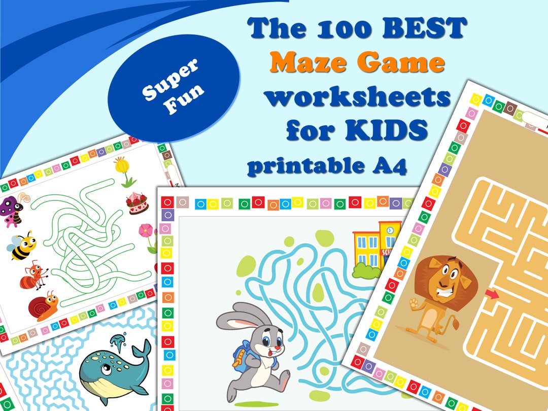 Busy Book Toddler Printable Maze Game, Learning Worksheet, Busy Book ...