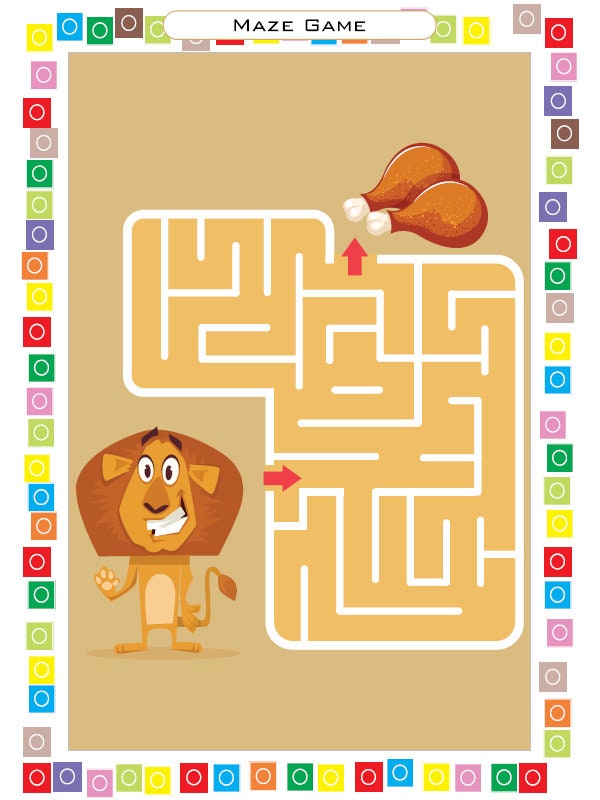 Busy Book Toddler Printable Maze Game, Learning Worksheet, Busy Book ...