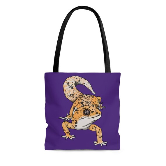 Leopard Gecko Leo Tote Bag in Dark Purple - Etsy