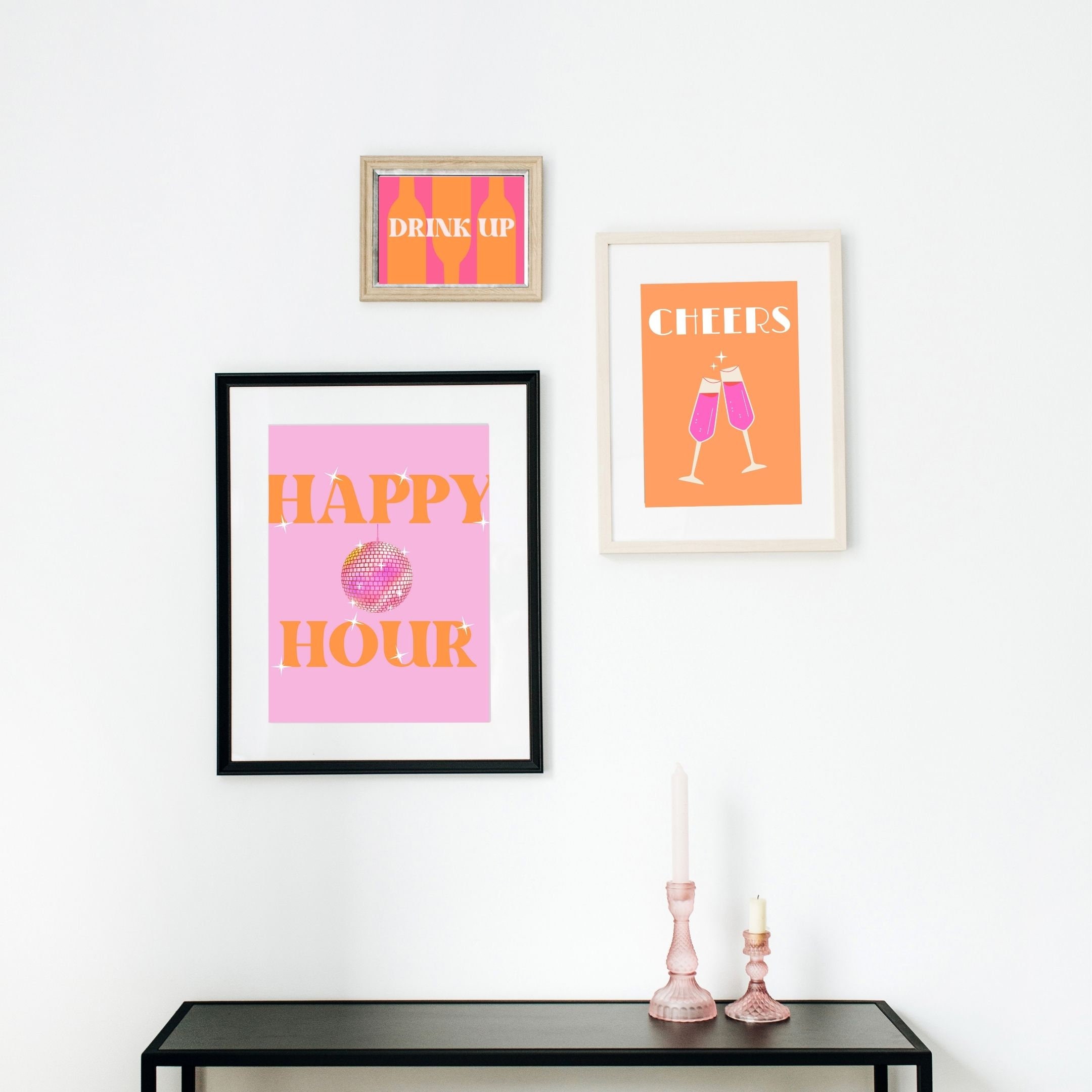 Bar Cart Art Print Pink Bar Cart Decor Preppy and Trending Retro ...