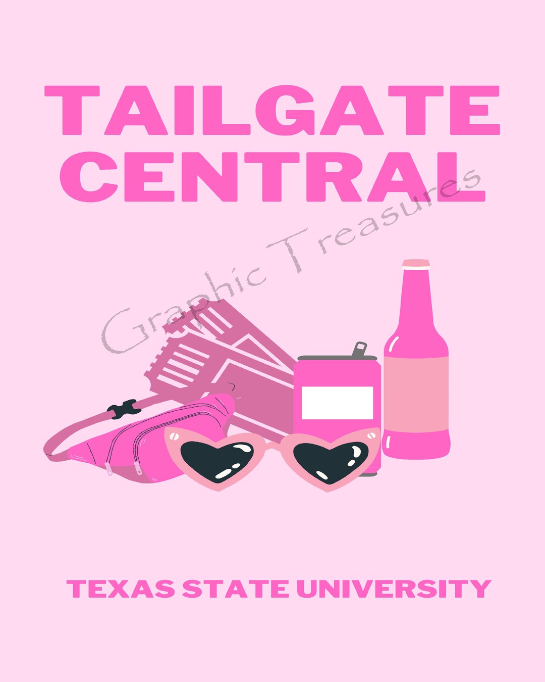 Texas State Wall Art Tailgate Central Pink Preppy Printable Download in ...