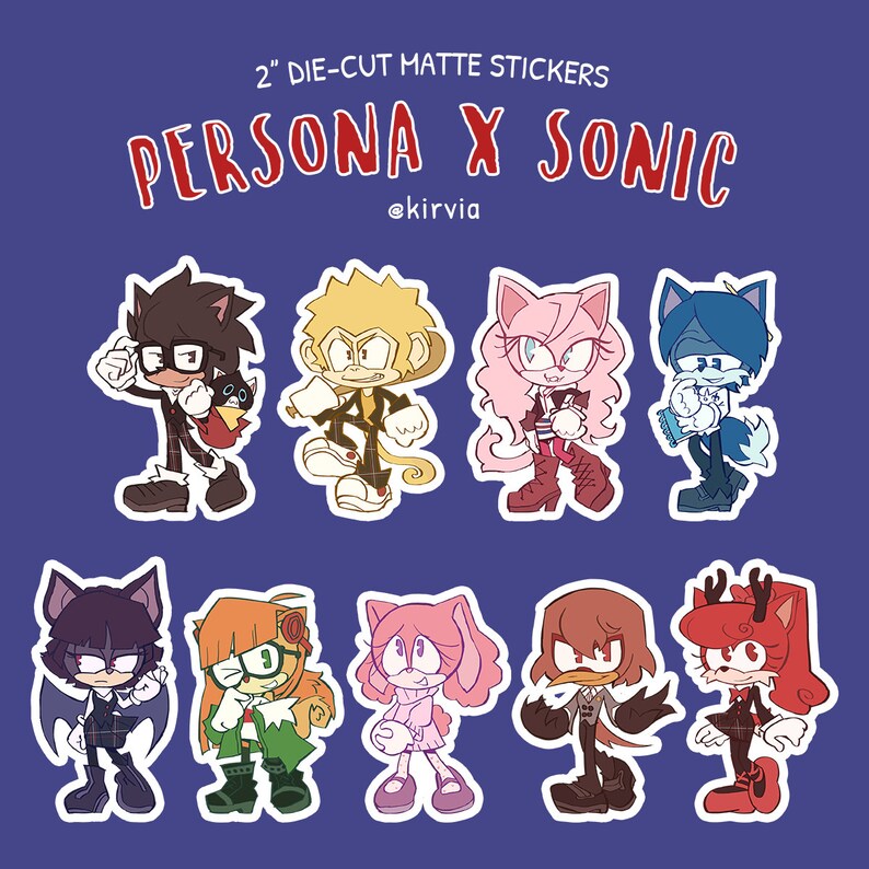 P5 X Sonic Stickers Persona 5 Sonic the Hedgehog - Etsy