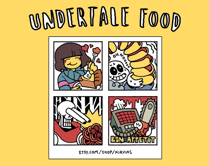 SSUT UNDERTALE Food Sticker Sheet - Etsy