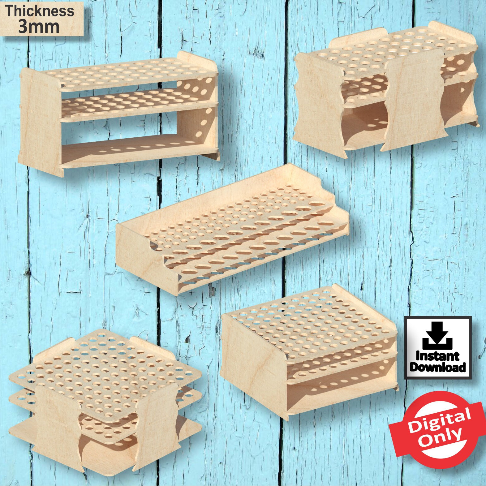 Markers Holder Pack 1, Laser Cut Design, File Vector for Laser,svg ...