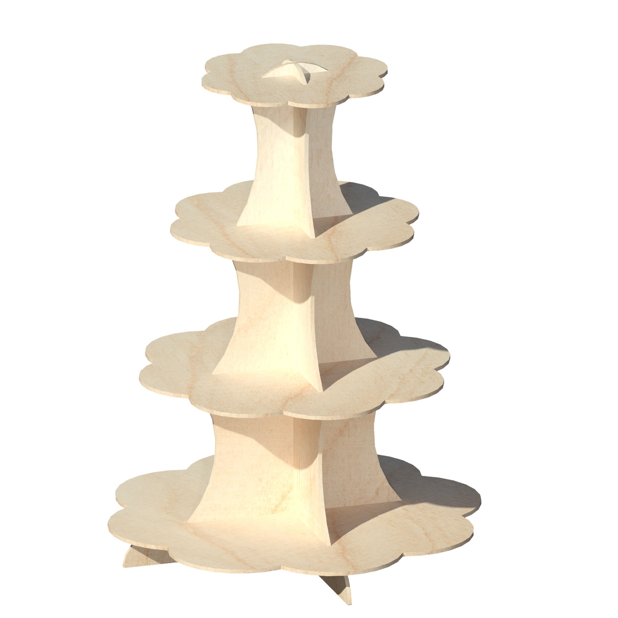 4-tier Cupcake Stand Pack 3 DIY Cupcake Stand Downloadable Laser-cut ...