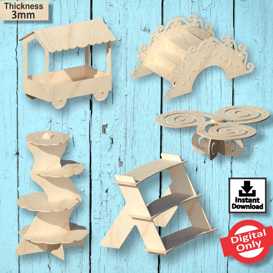 Kit Candy Bar Furniture Pack 1, Laser Cut Design, File Vector for Laser ...