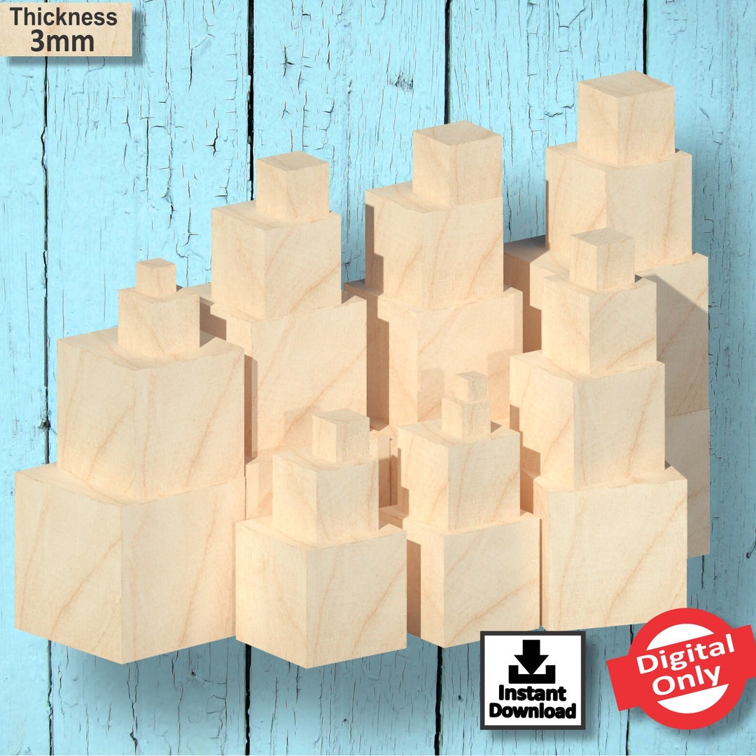 27 Cubes Collection Pack, Template, Laser Cut Template, File Vector ...