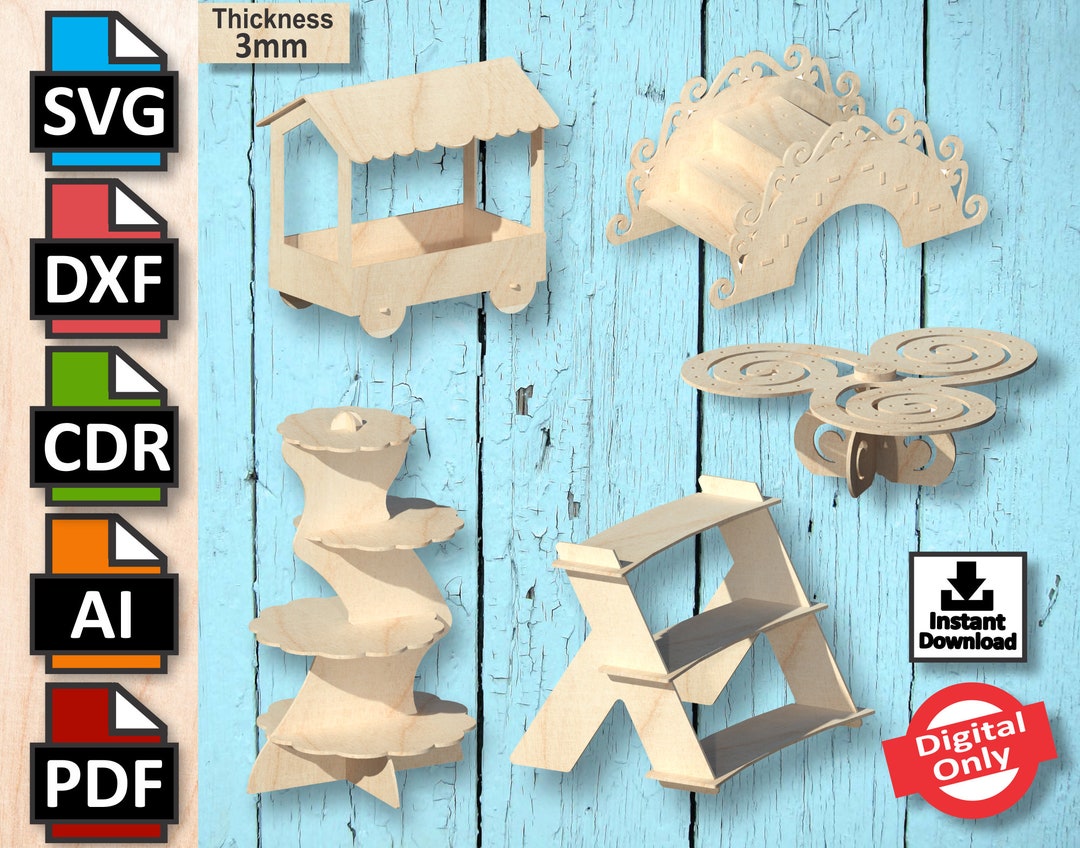 Kit Candy bar Furniture Pack 1 laser cut Design file Vector - Etsy España