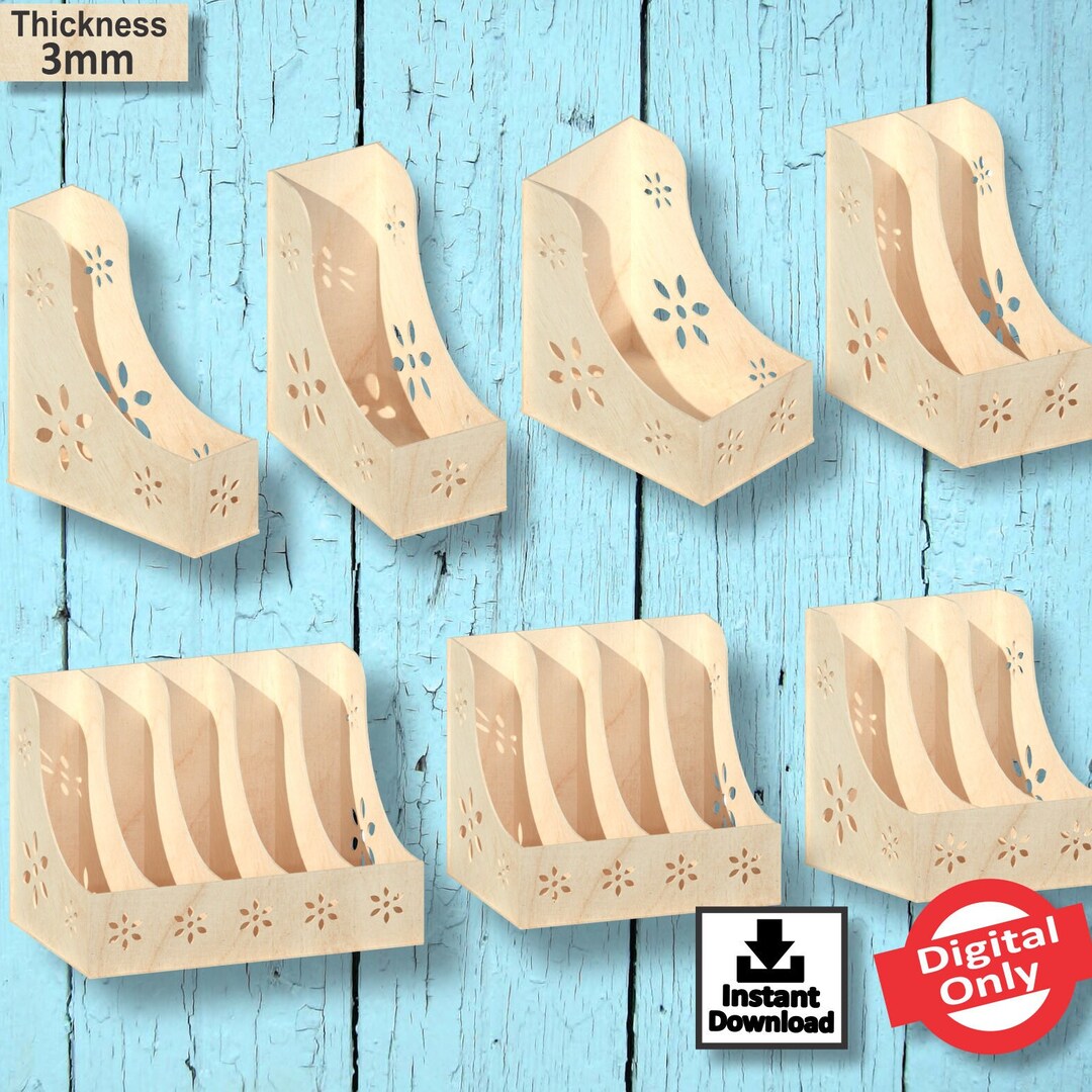 Vertical File Folder Holder Pack 2, Laser Cut Design, File Vector for ...