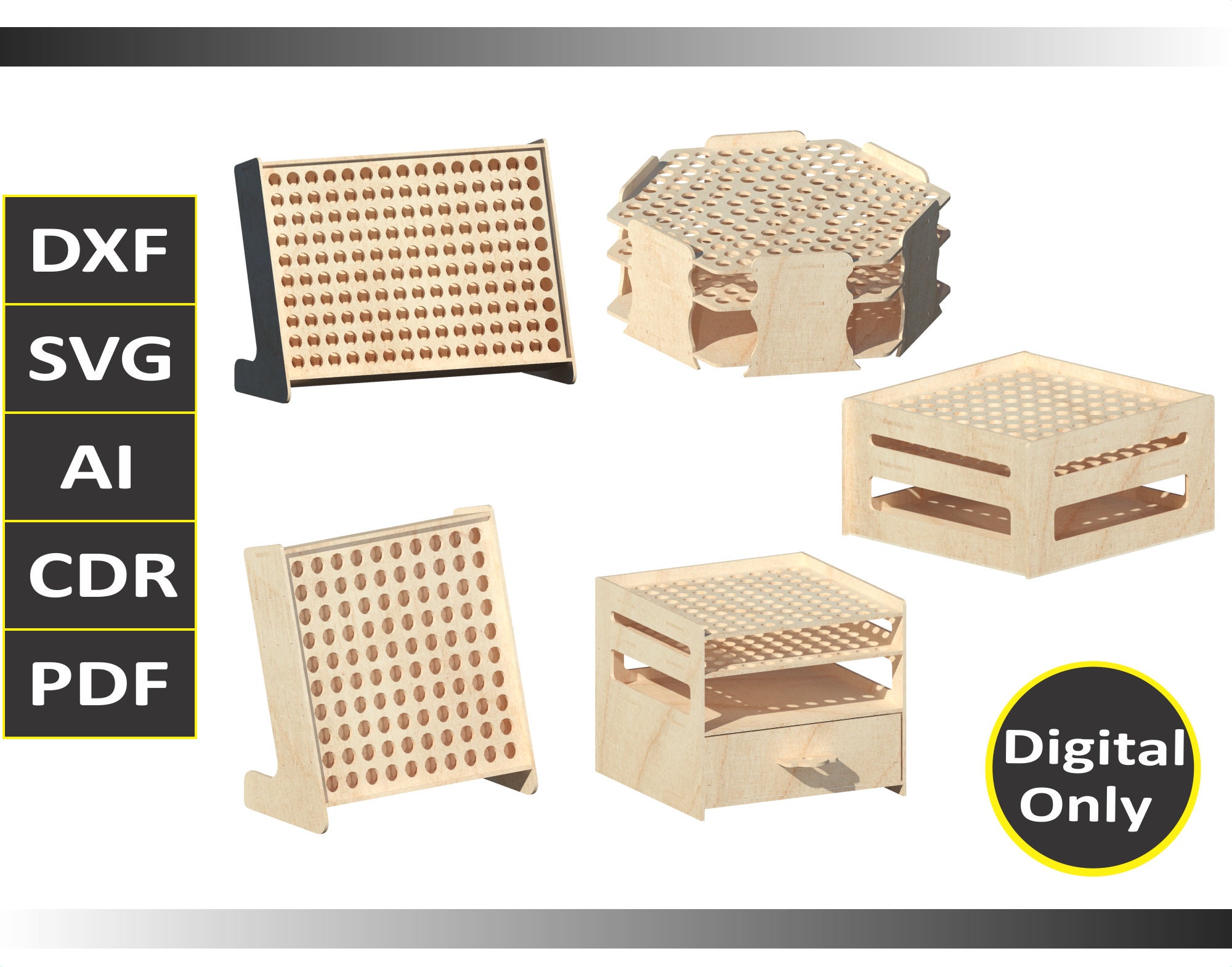 Markers Holder Pack 2 Laser Cut Design File Vector for - Etsy