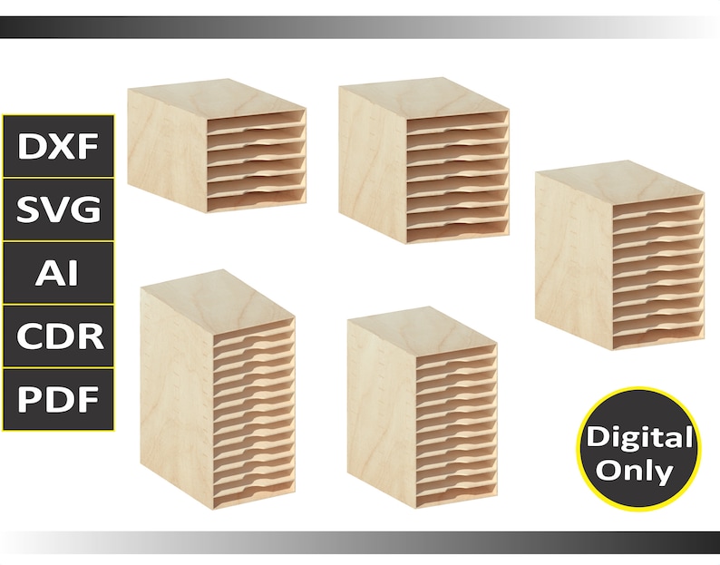 Desktop Organizer File Folio Size Pack 5 Laser Cut Design - Etsy