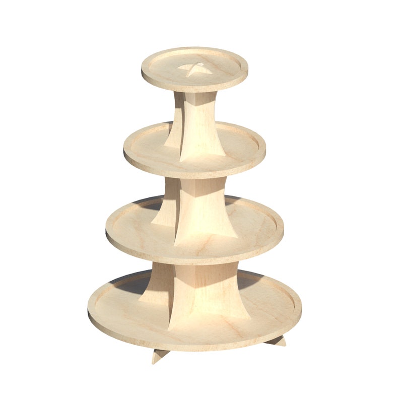 4-tier Cupcake Stand Pack 3 DIY Cupcake Stand Downloadable Laser-cut ...