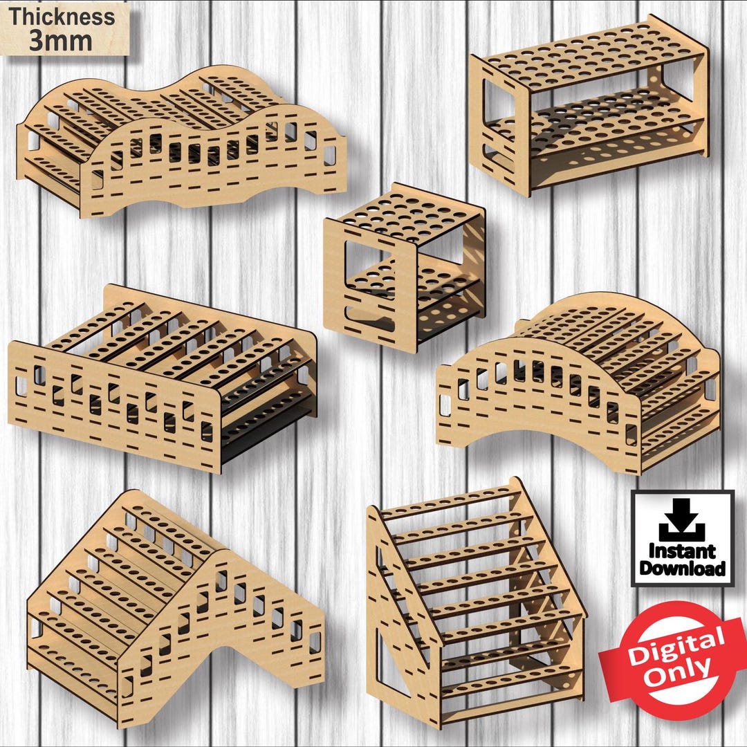 Markers Holder Pack 14, Laser Cut Design, File Vector for Laser,svg ...