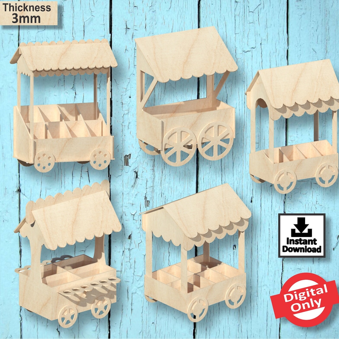 Candy Cart Pack 1, Laser Cut Design, File Vector for Laser,svg,laser ...