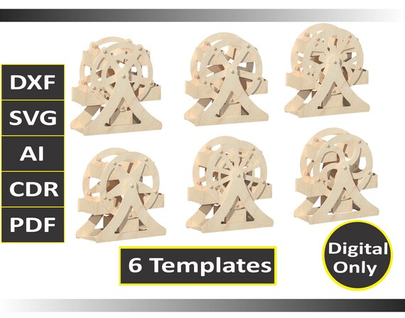 Ferris Wheel Laser Cut Design File Vector for - Etsy