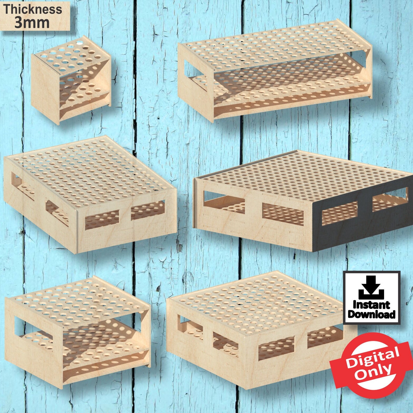 Markers Holder Pack 10, Laser Cut Design, File Vector for Laser,svg ...