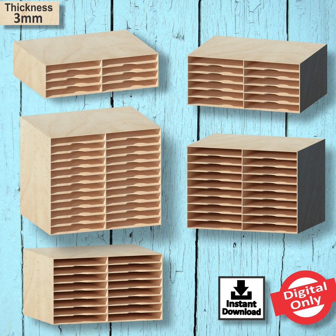 Desktop Organizer File Folio Size Pack 2, Laser Cut Design, File Vector ...