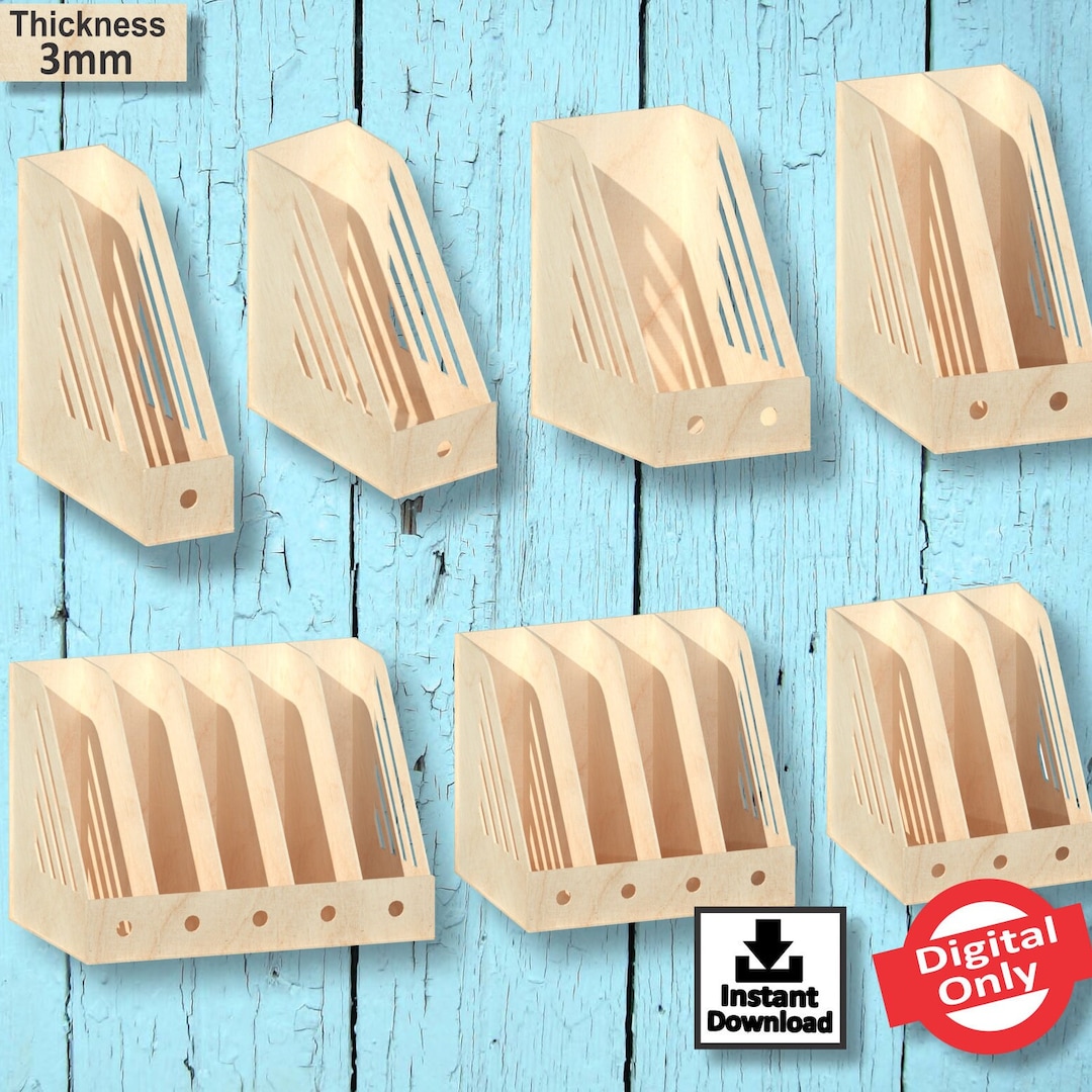 Vertical File Folder Holder Pack 1, Laser Cut Design, File Vector for ...