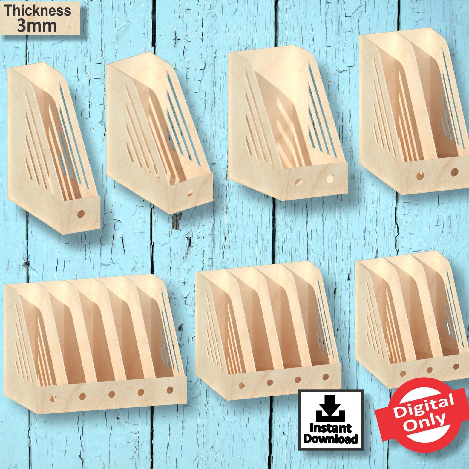 Laser Cut Organiser Vertical Files
