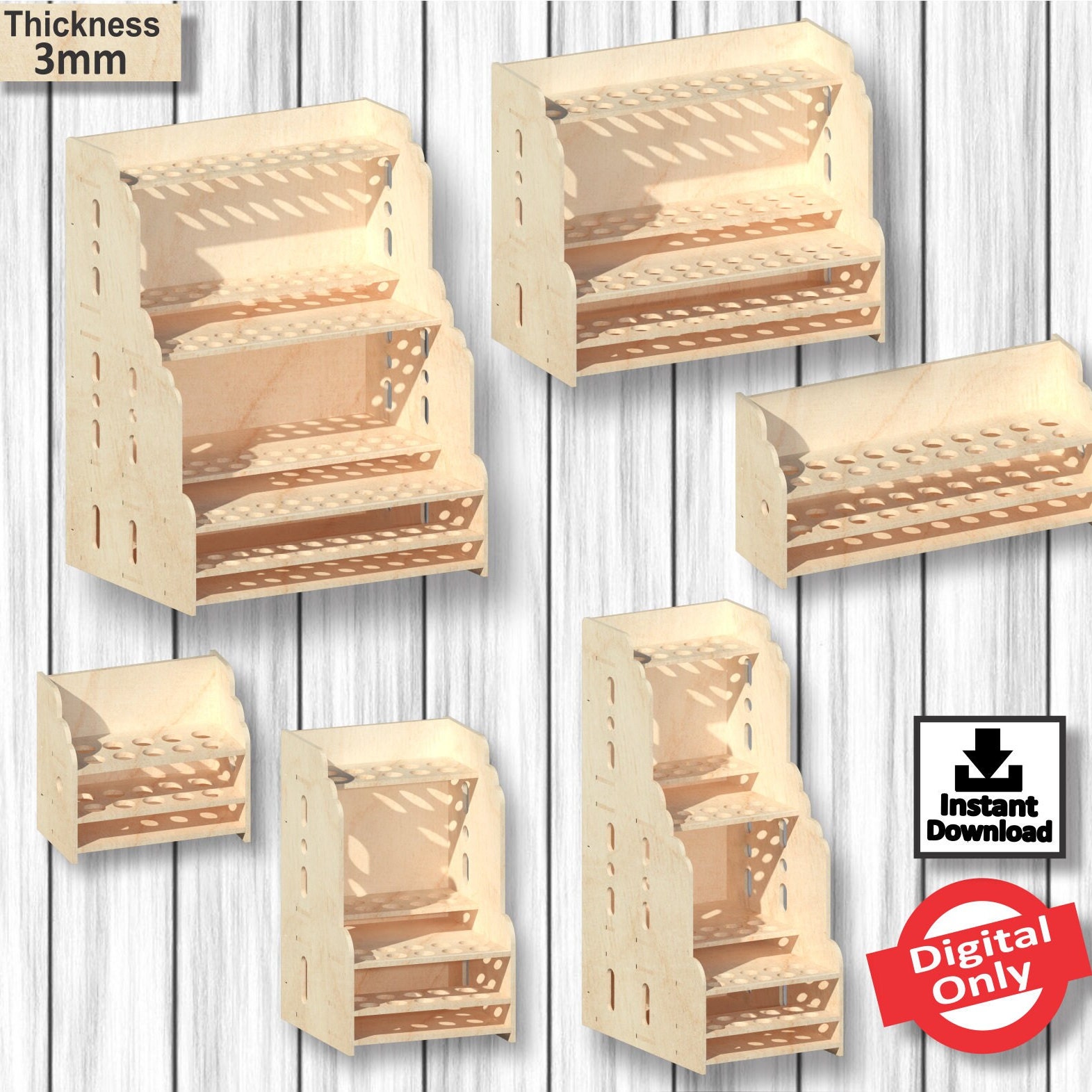 Markers Holder Pack 13, Laser Cut Design, File Vector for Laser,svg ...