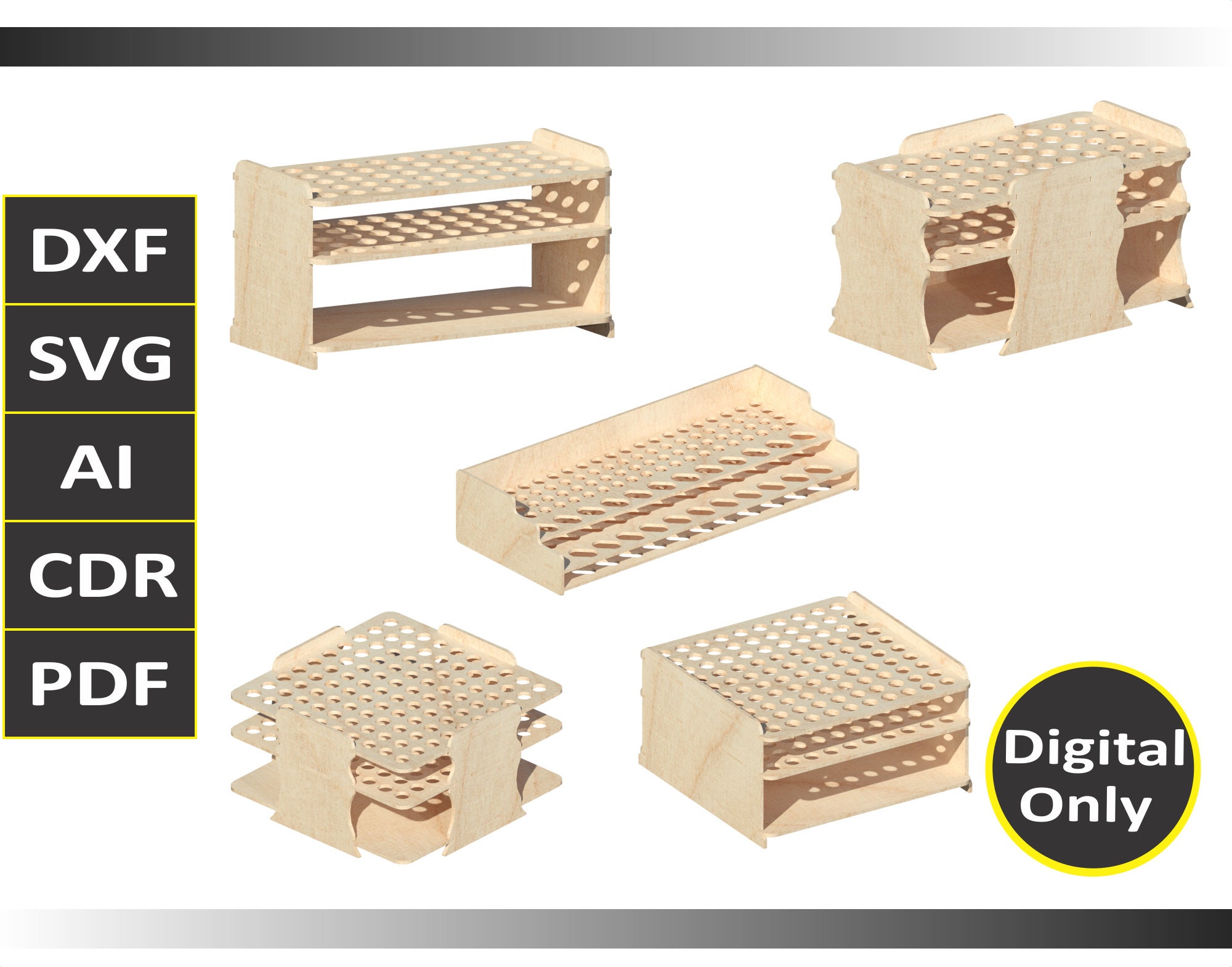 Markers Holder Pack 1, Laser Cut Design, File Vector for Laser,svg ...