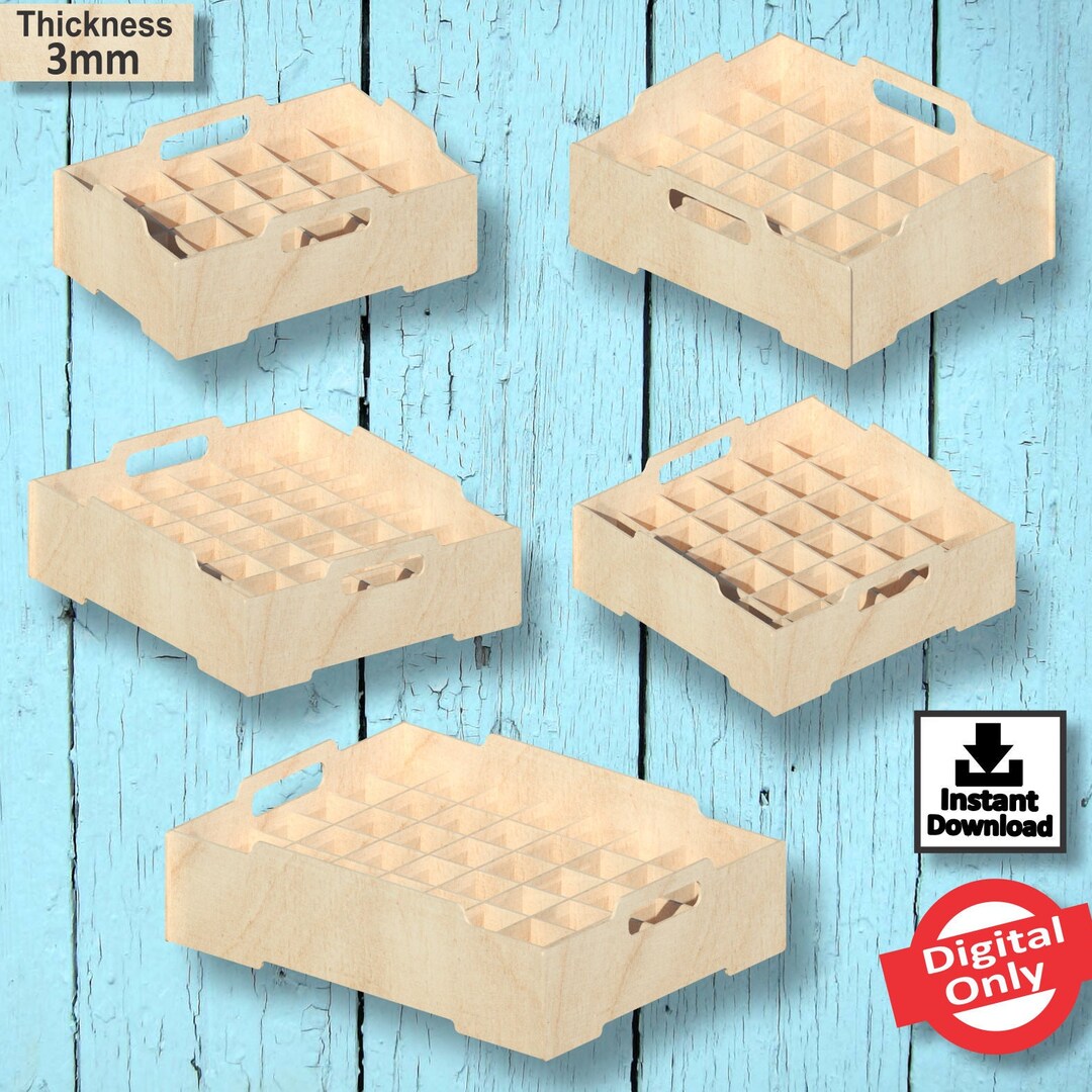 Storage Box With Dividers Pack 1 - Laser Cut Design - File Vector for ...