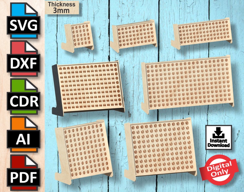 Markers Holder Pack 9 Laser Cut Design File Vector for - Etsy