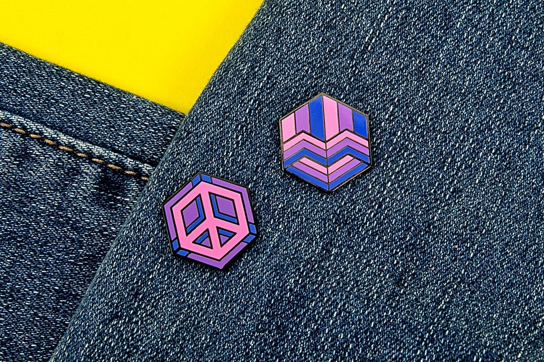 Bisexual Pride Pins Peace Love Androgyny Enby Pins Trixic Flag Ainbow ...