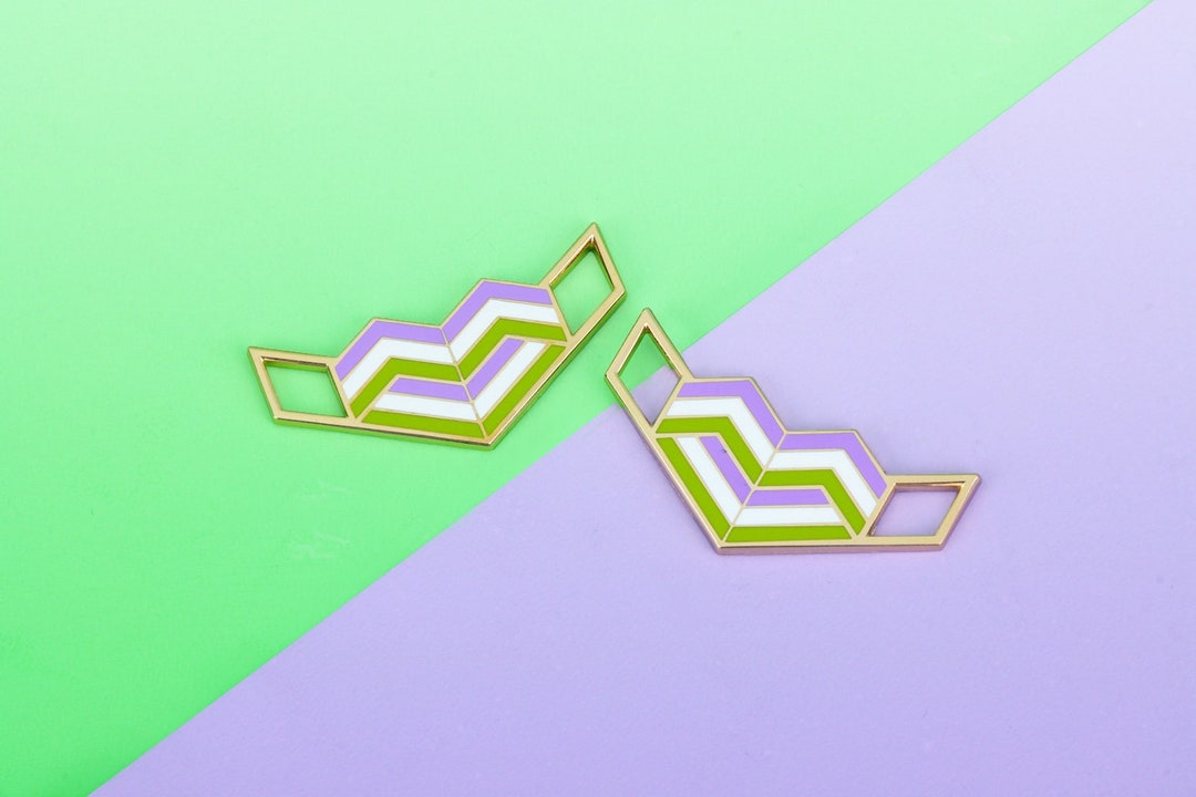 Genderqueer Pride Flag Love Lace Locks Shoe Clips Charm - Non-binary ...