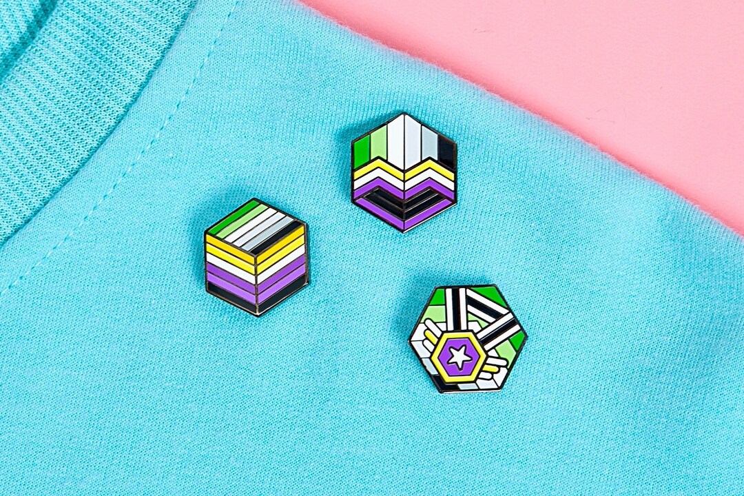 Non-binary enby Aromantic Pride Pins Flag Love Medal Aromantic Pins ...