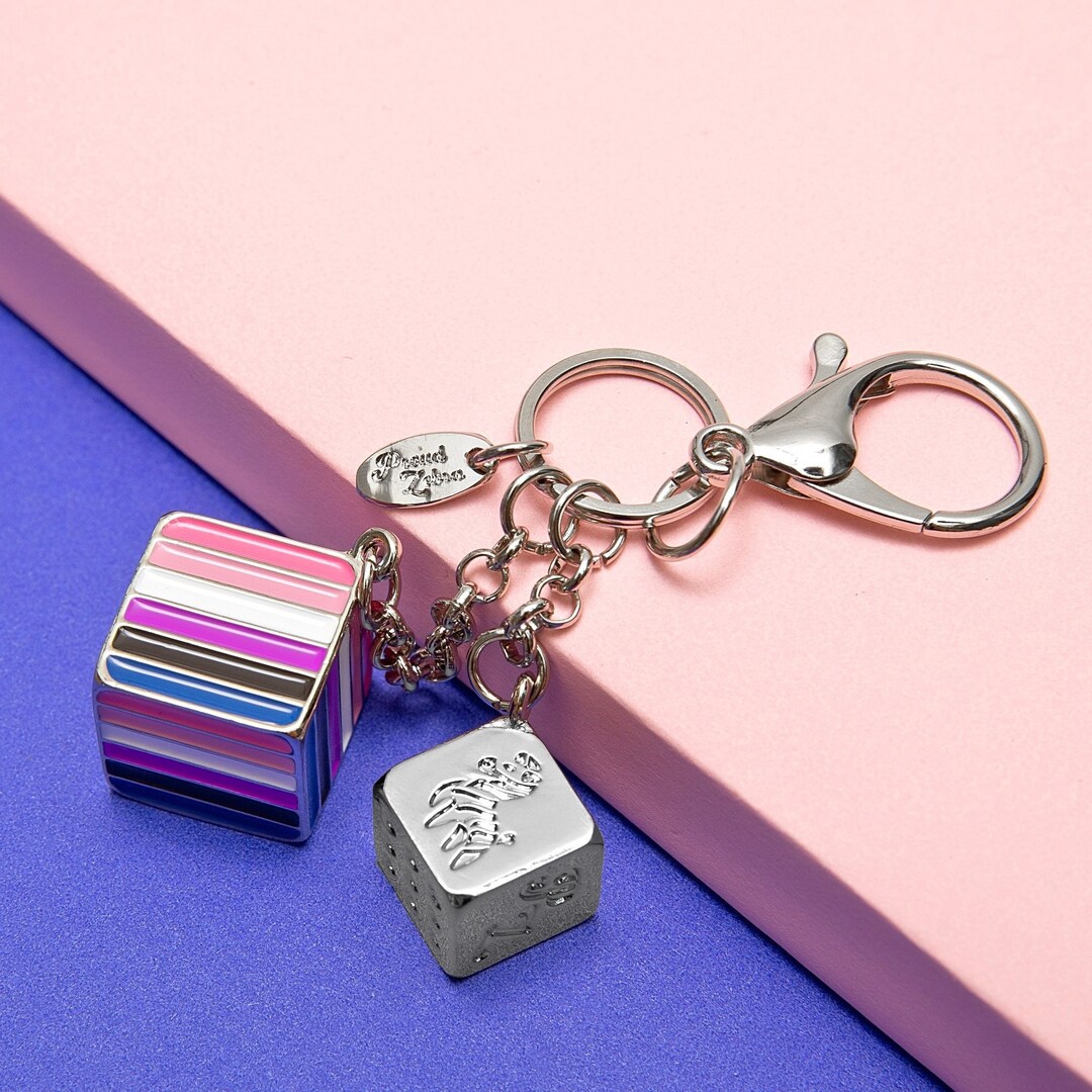 Genderfluid Pride Flag Proud Cube Bag Charm Pride Keychain - Etsy