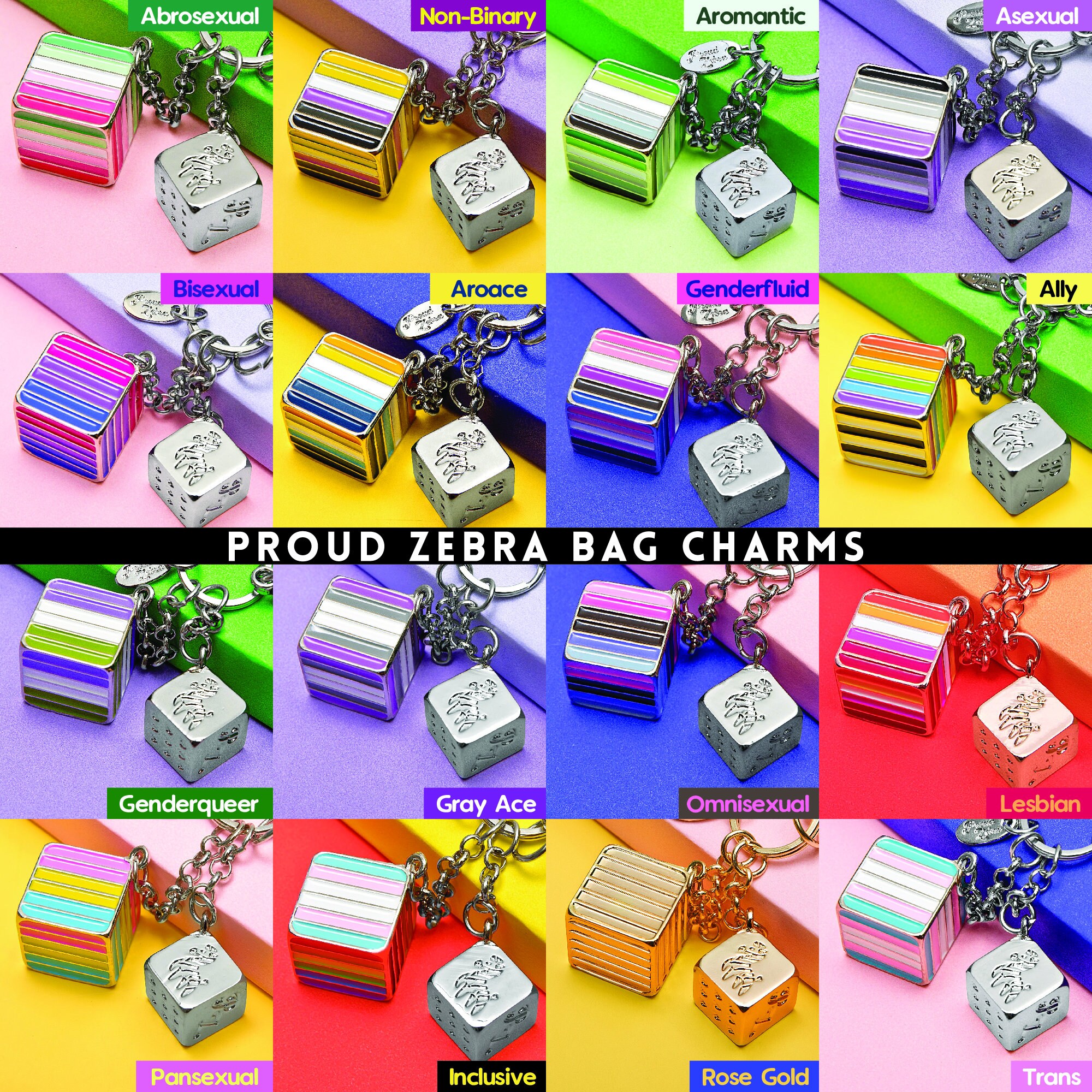 Aroace Pride Flag Proud Cube Bag Charm Pride Keychain Gay - Etsy