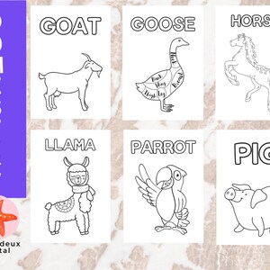 15 Domestic Animal Coloring Pages, PDF Instant Printable Digital ...