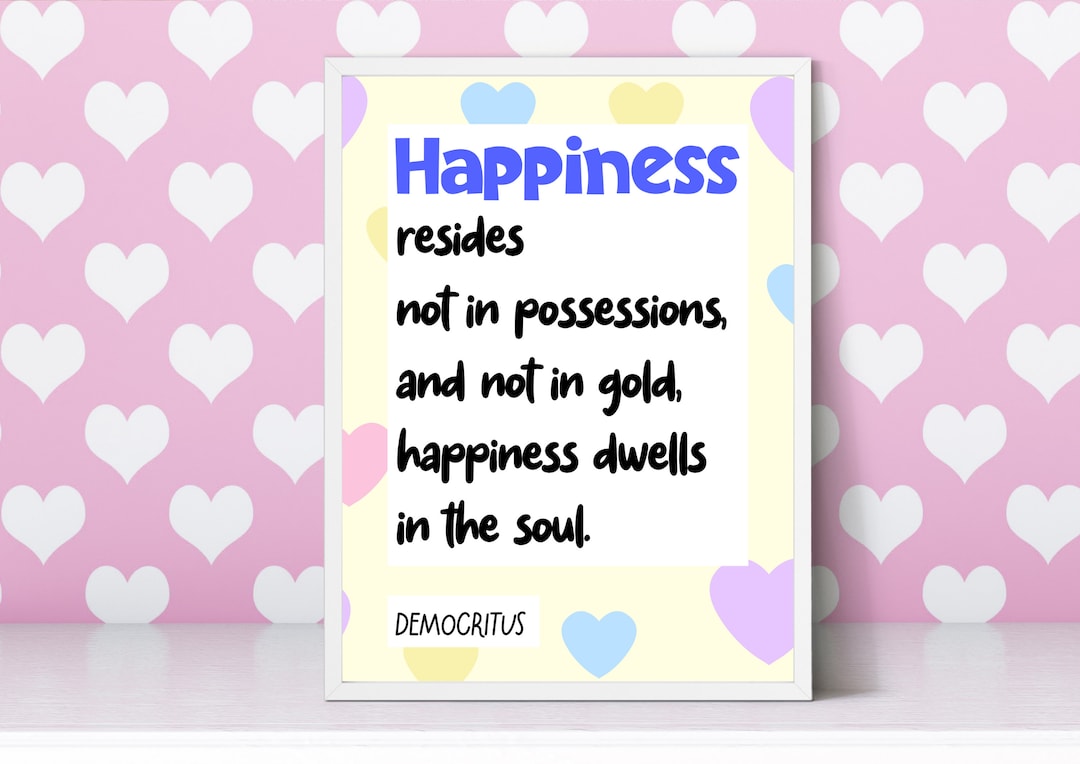 Happiness QUOTE Print, Motivational Quote Print, Kids Wall Art ...