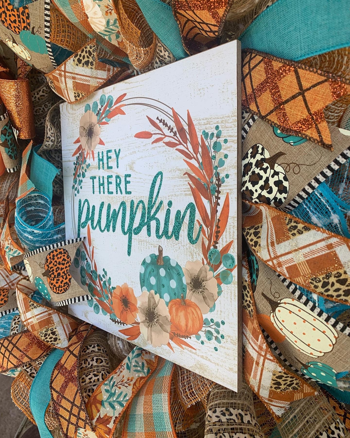 Fall hey There Pumpkin Wreath With Orange - Etsy
