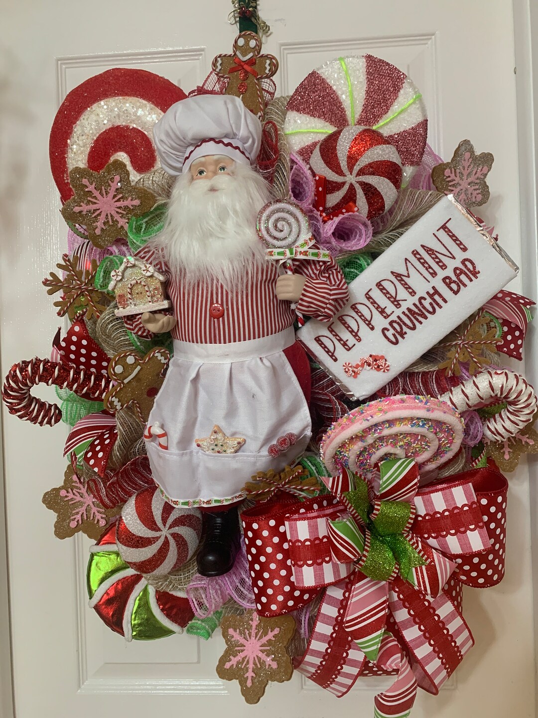 Festive Christmas Gingerbread Bakery and Chef Santa Wreath - Etsy
