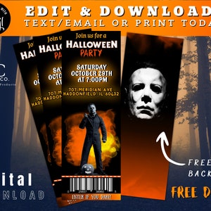 EDITABLE Halloween Movie Party Invitation Template Horror - Etsy