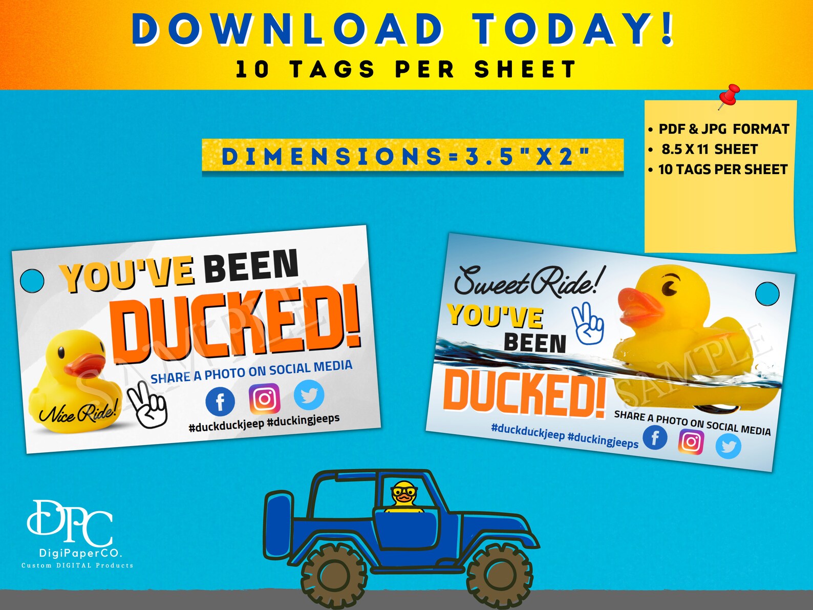 Youve Been Ducked, Duck Tags, Digital Download Ducking Tags, Ducking ...