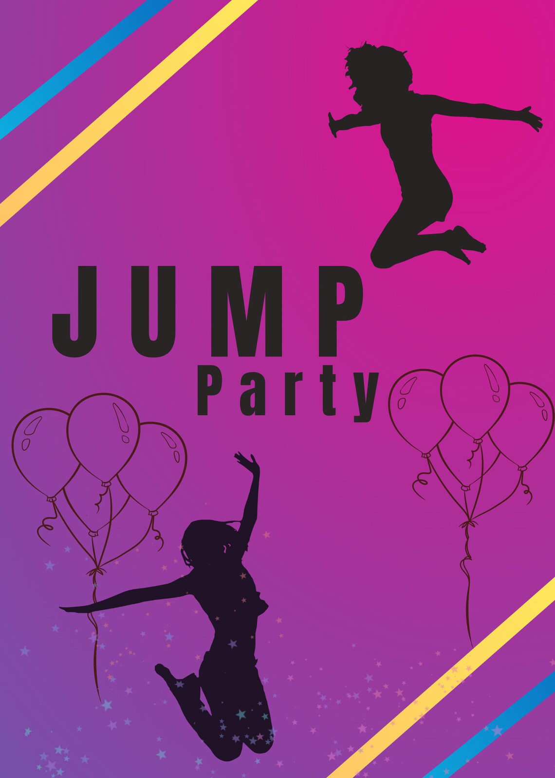 EDITABLE Birthday Jump Party Invitation Girls Birthday Party - Etsy