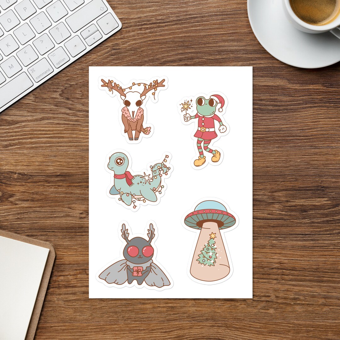 Cryptid Christmas Sticker Sheet - Etsy