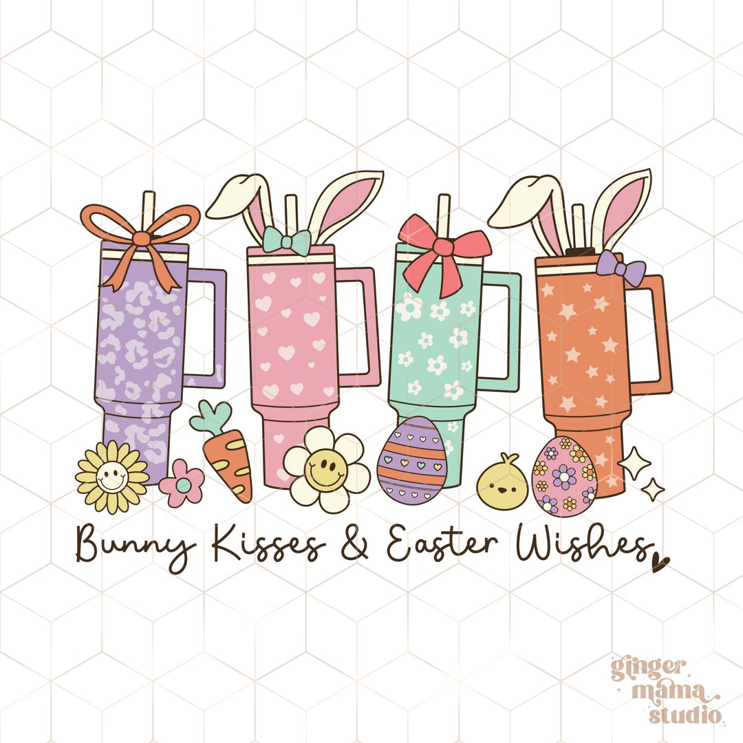 Easter Bunny Cup Tumblers Retro Png, Obsessive Cup Disorder Easter Png ...