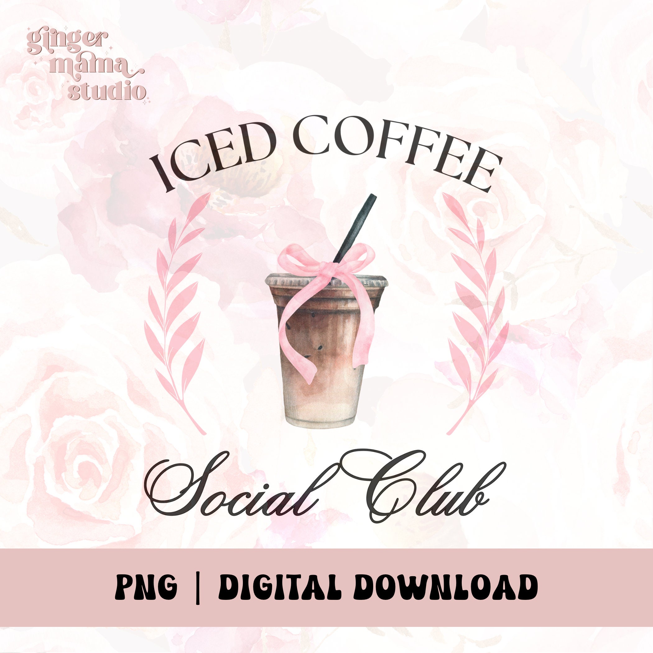 Iced Coffee Social Club, Coquette Iced Coffee Girly, Coffee Lover, Mom ...