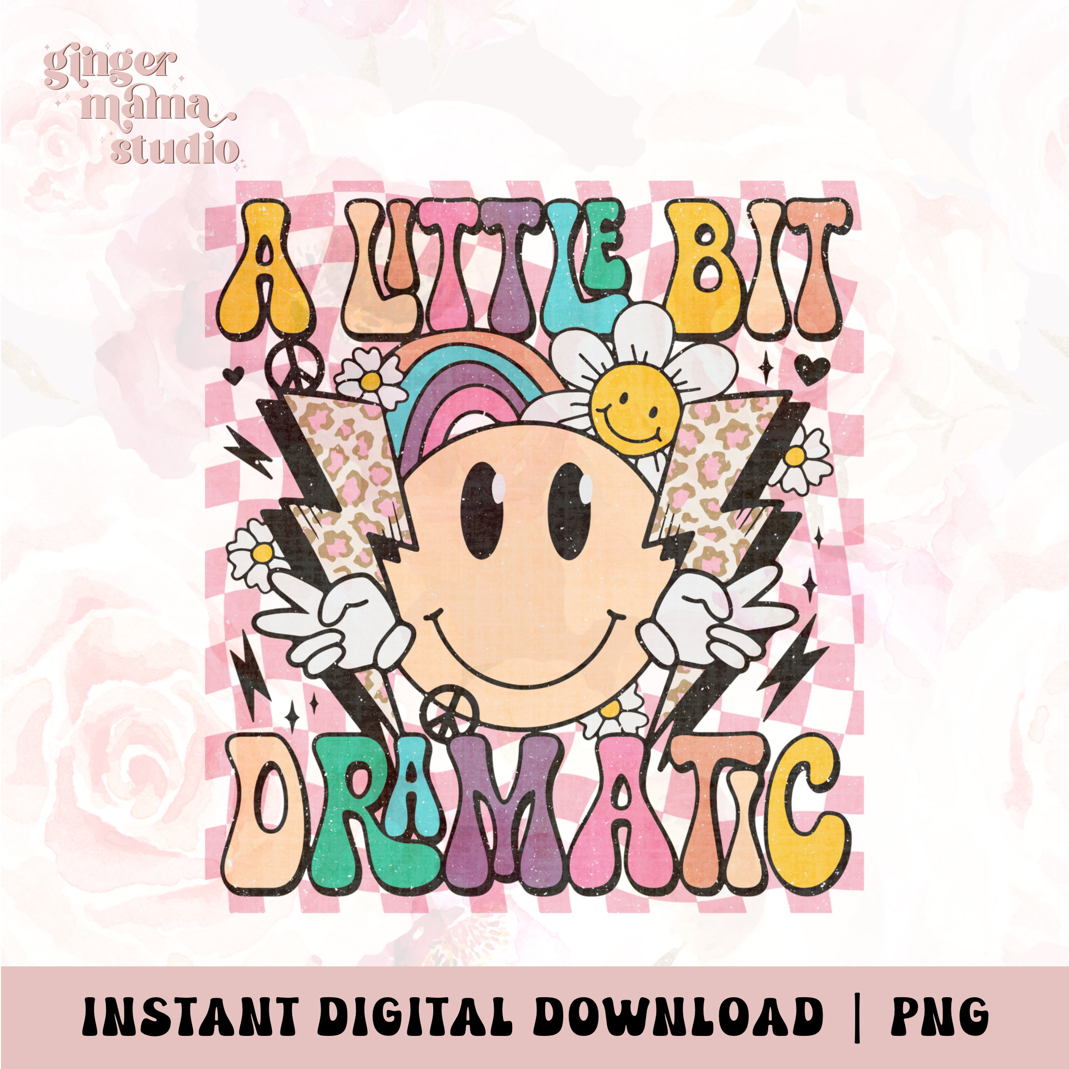 A Little Bit Dramatic Smiley Png, Checkered, Lightning Bolt, Rainbow ...